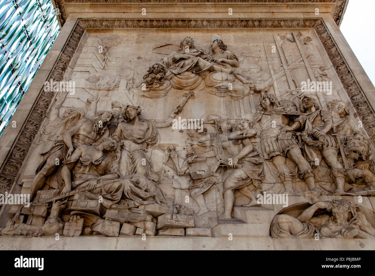 A Bas-Relief (Sculpture) At The Base Of The Monument To The Great Fire ...