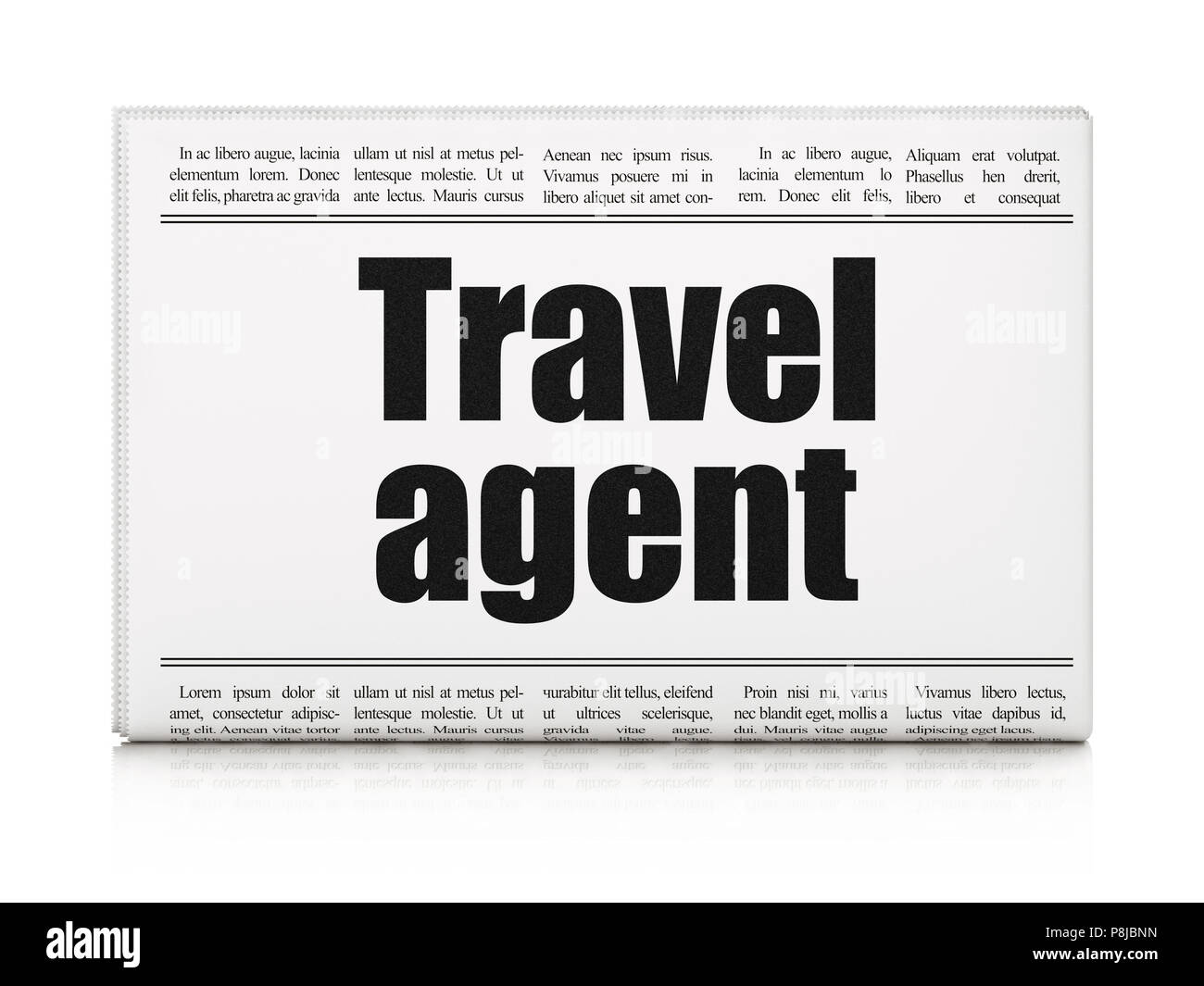 Tourism concept: newspaper headline Travel Agent Stock Photo - Alamy
