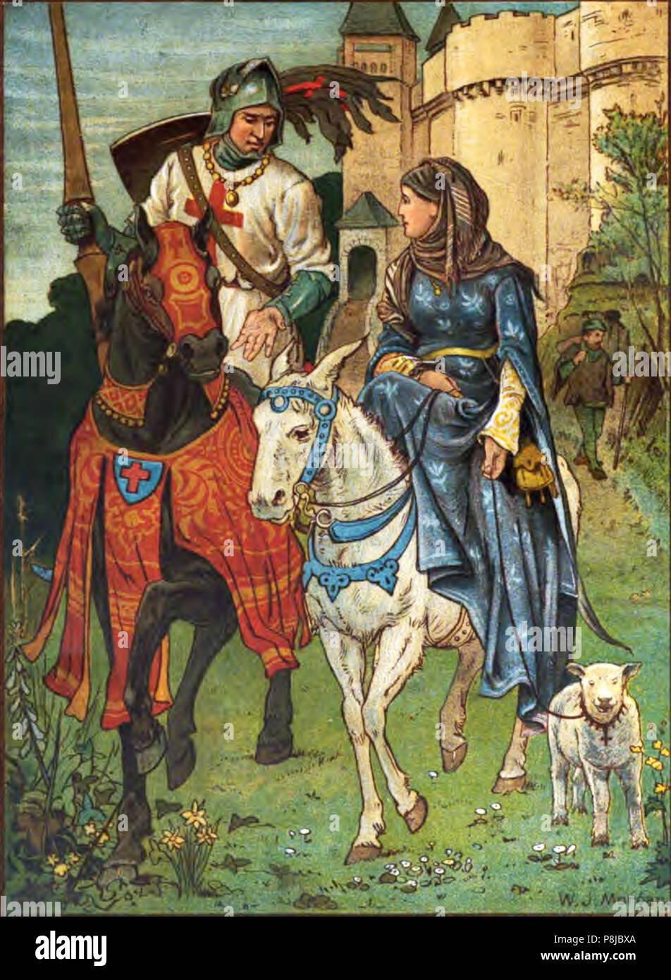 566 Una and the Red Cross Knight - Walter Jenks Morgan Stock Photo - Alamy