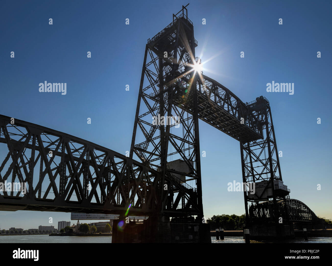 De Hef or Hefbrug, a vertical-lift bridge and former railway bridge ...