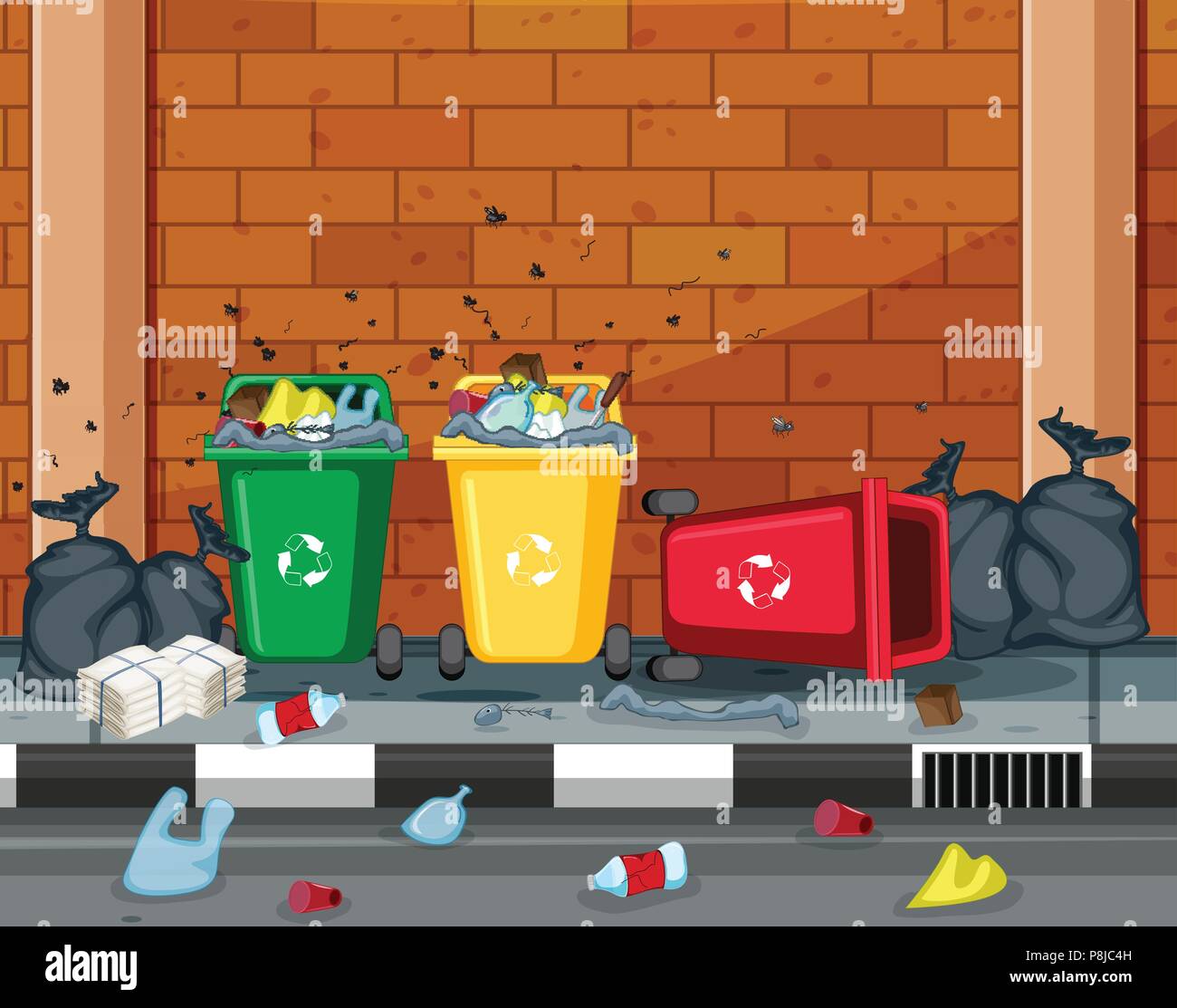 An Urban Dirty Street illustration Stock Vector Image & Art - Alamy