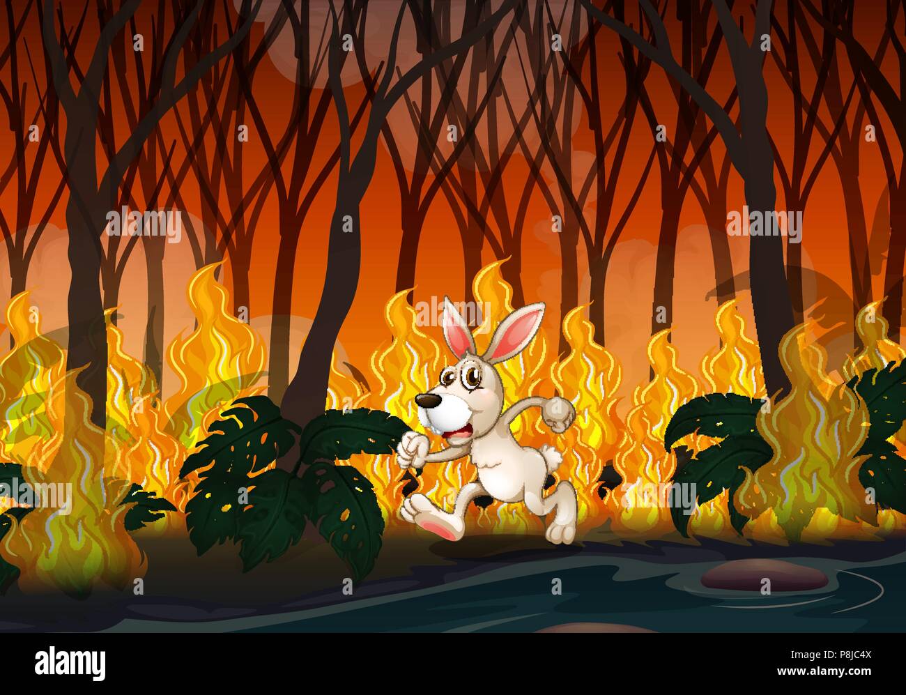 Rabbit damage tree Stock Vector Images - Alamy