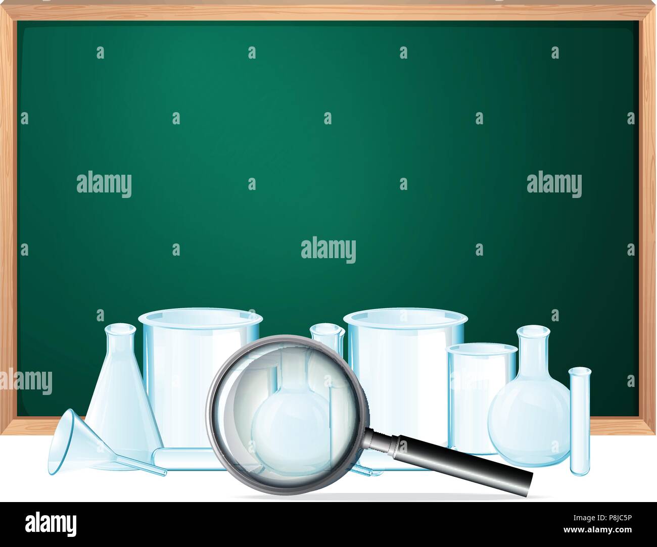 A Blank Backboard with Science Equipment illustration Stock Vector ...