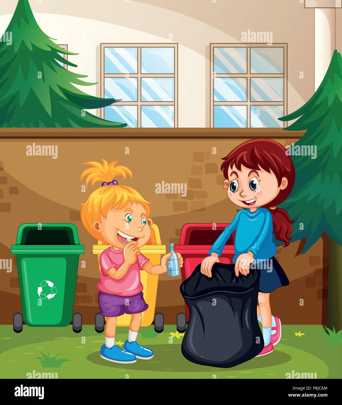 Containers waste recycling sorting Stock Vector Images - Alamy