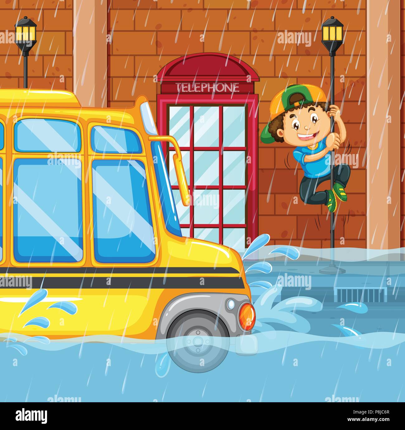 Wet weather flooding Stock Vector Images - Alamy