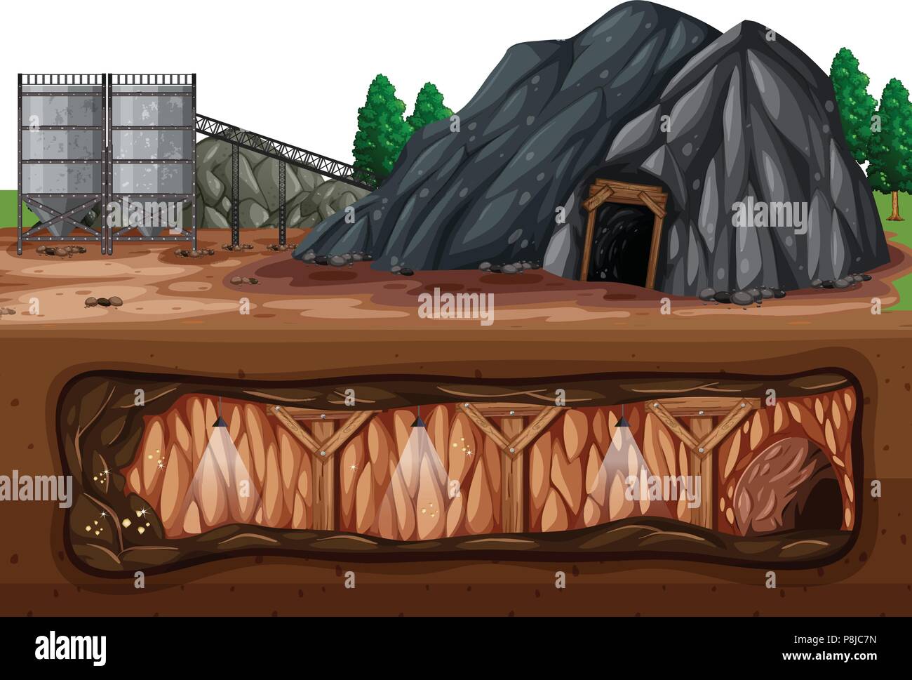 Underground Mining Stock Vector Images - Alamy