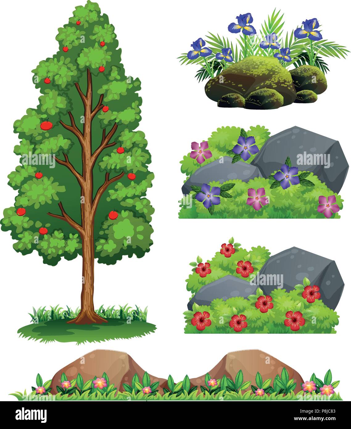 A Set of Forest Element illustration Stock Vector Image & Art - Alamy