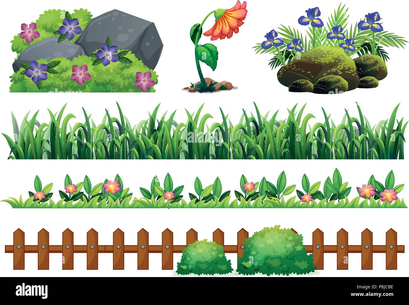 A Set of Garden Element illustration Stock Vector Image & Art - Alamy