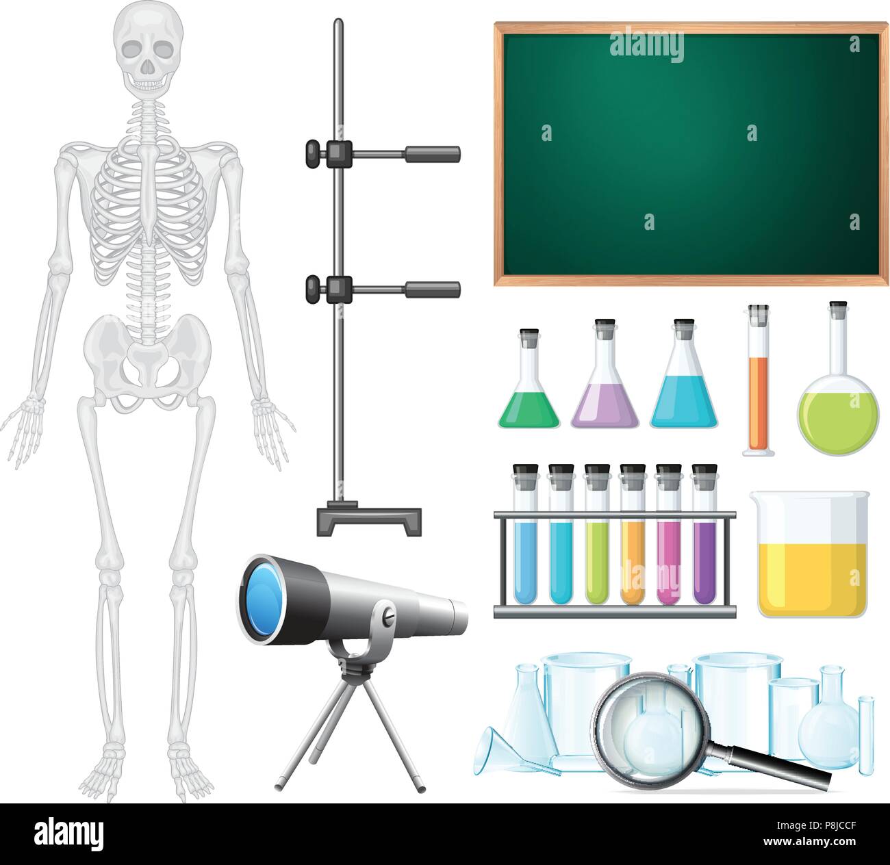 A Set of Science Classroom Element illustration Stock Vector Image ...
