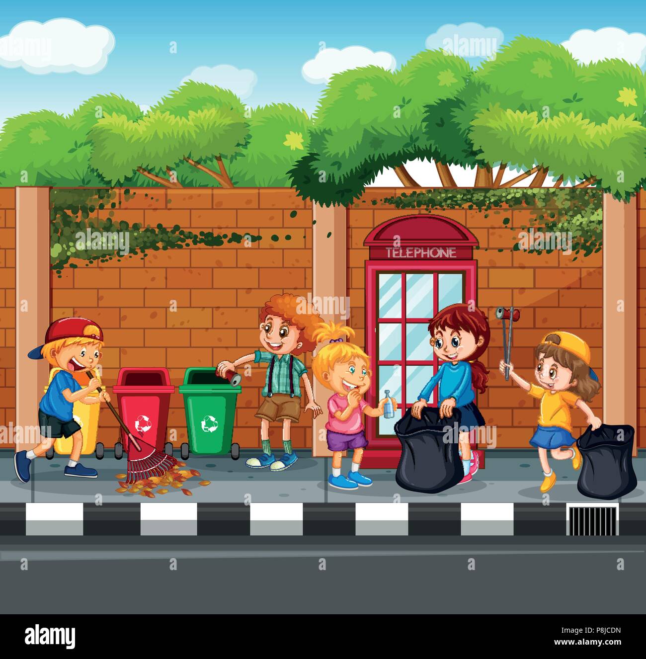 Cartoon Drawing Trash Can Stock Photos & Cartoon Drawing Trash Can ...