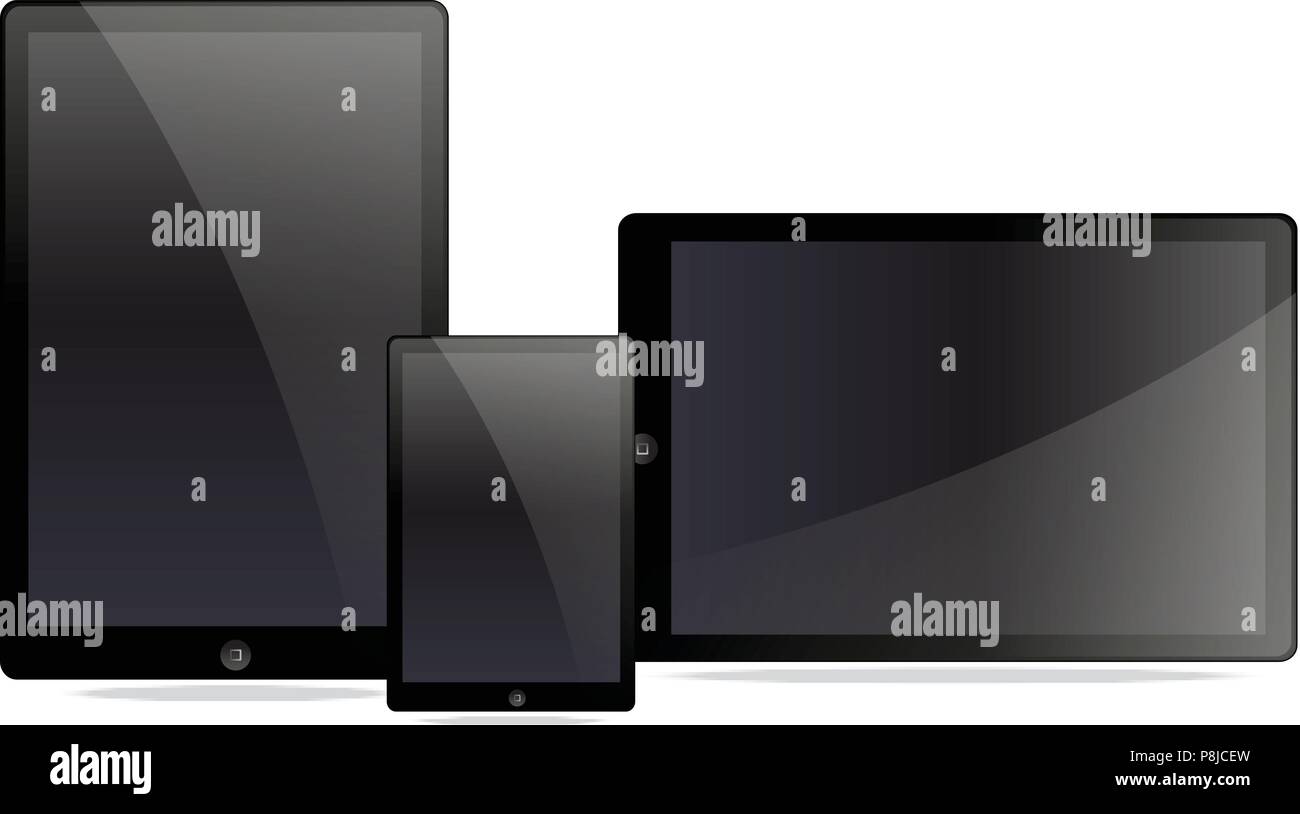 A Set of Electronic Tablet illustration Stock Vector Image & Art - Alamy