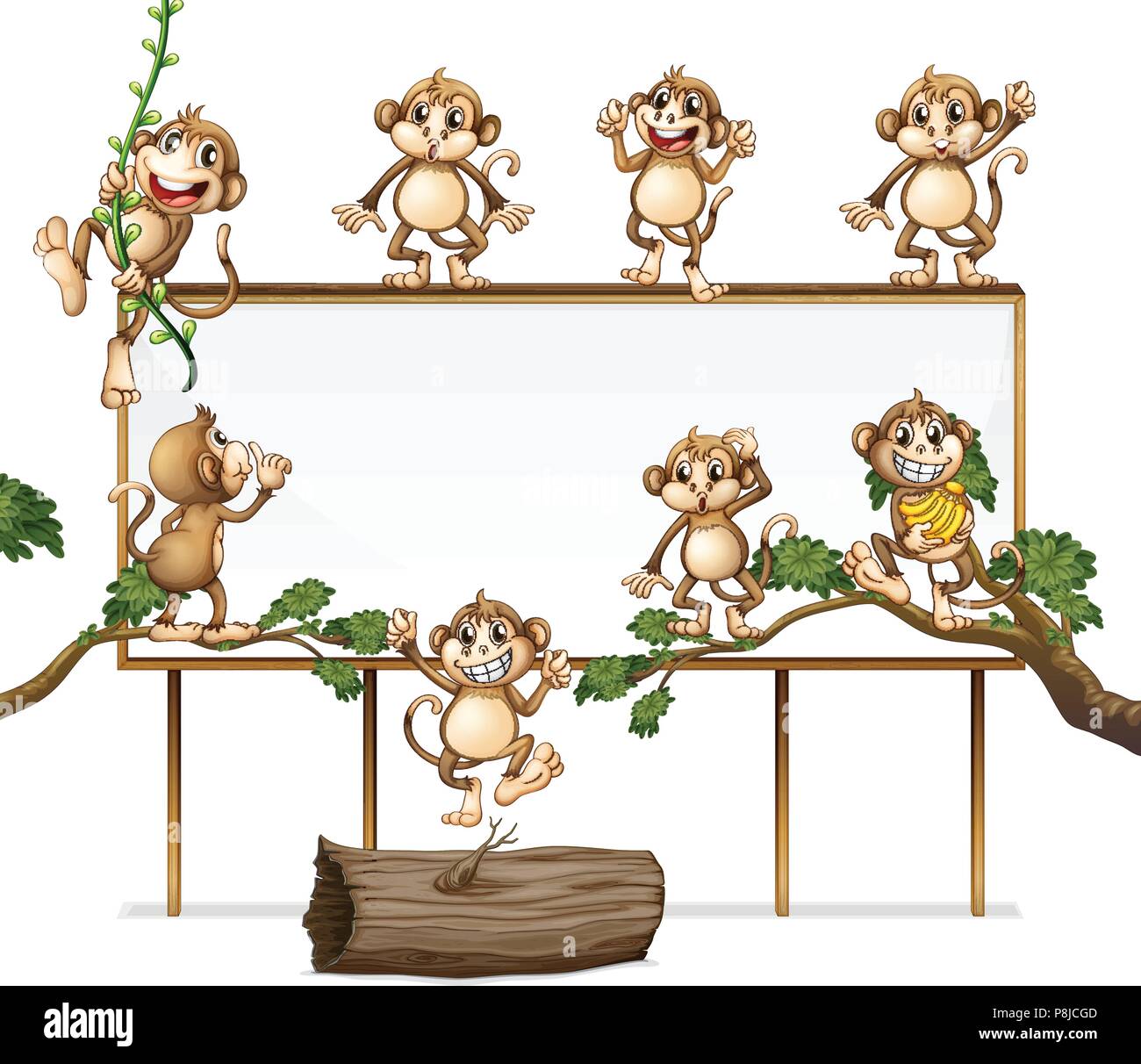 Monkey with blank sign hi-res stock photography and images - Alamy