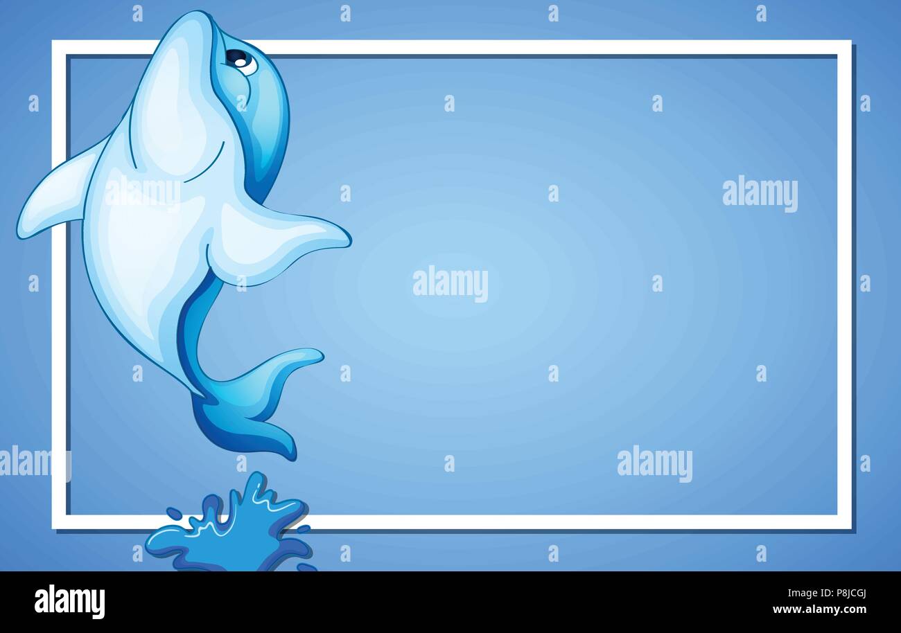 Blue Dolphin Frame Template illustration Stock Vector Image & Art - Alamy