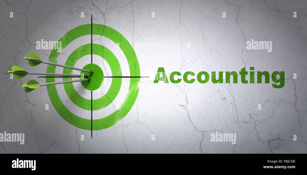 Money concept: target and Accounting on wall background Stock Photo - Alamy