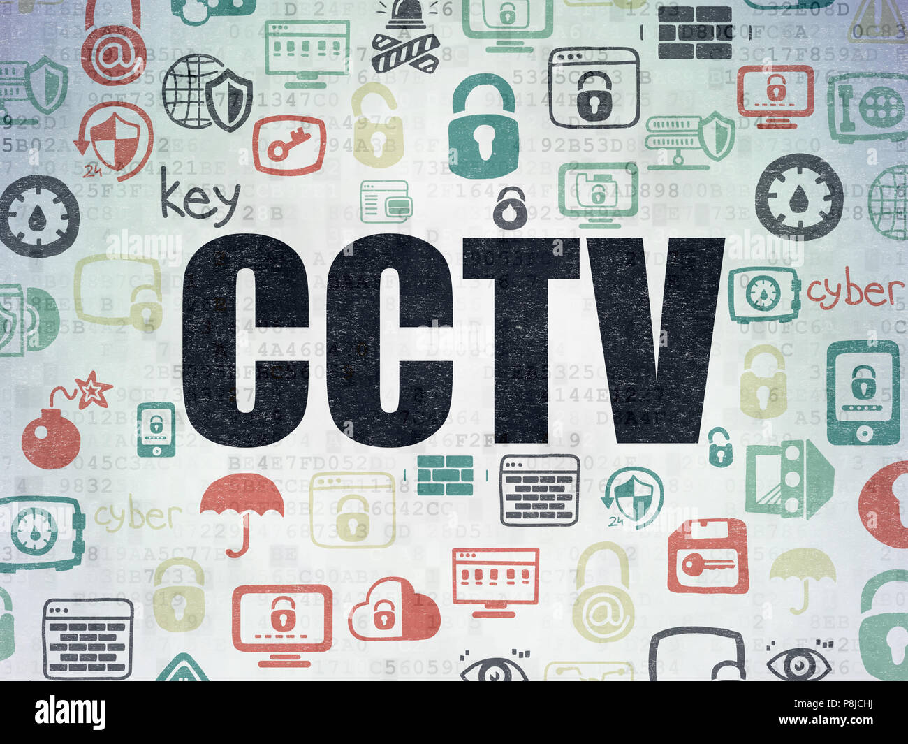 Privacy concept: CCTV on Digital Data Paper background Stock Photo - Alamy