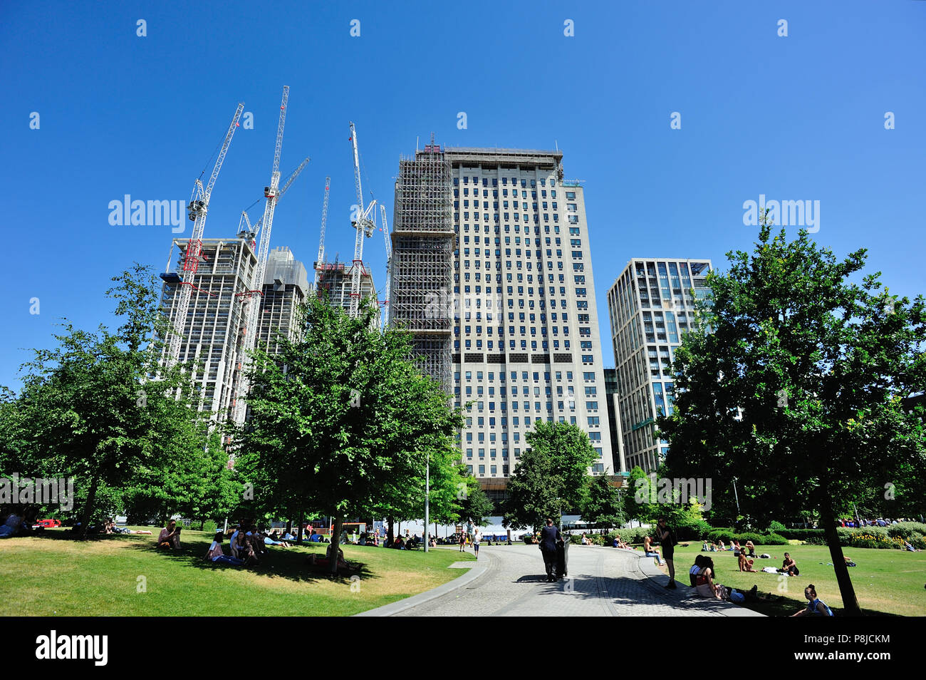 Building construction on the Southbank, London, England, UK Stock Photo ...