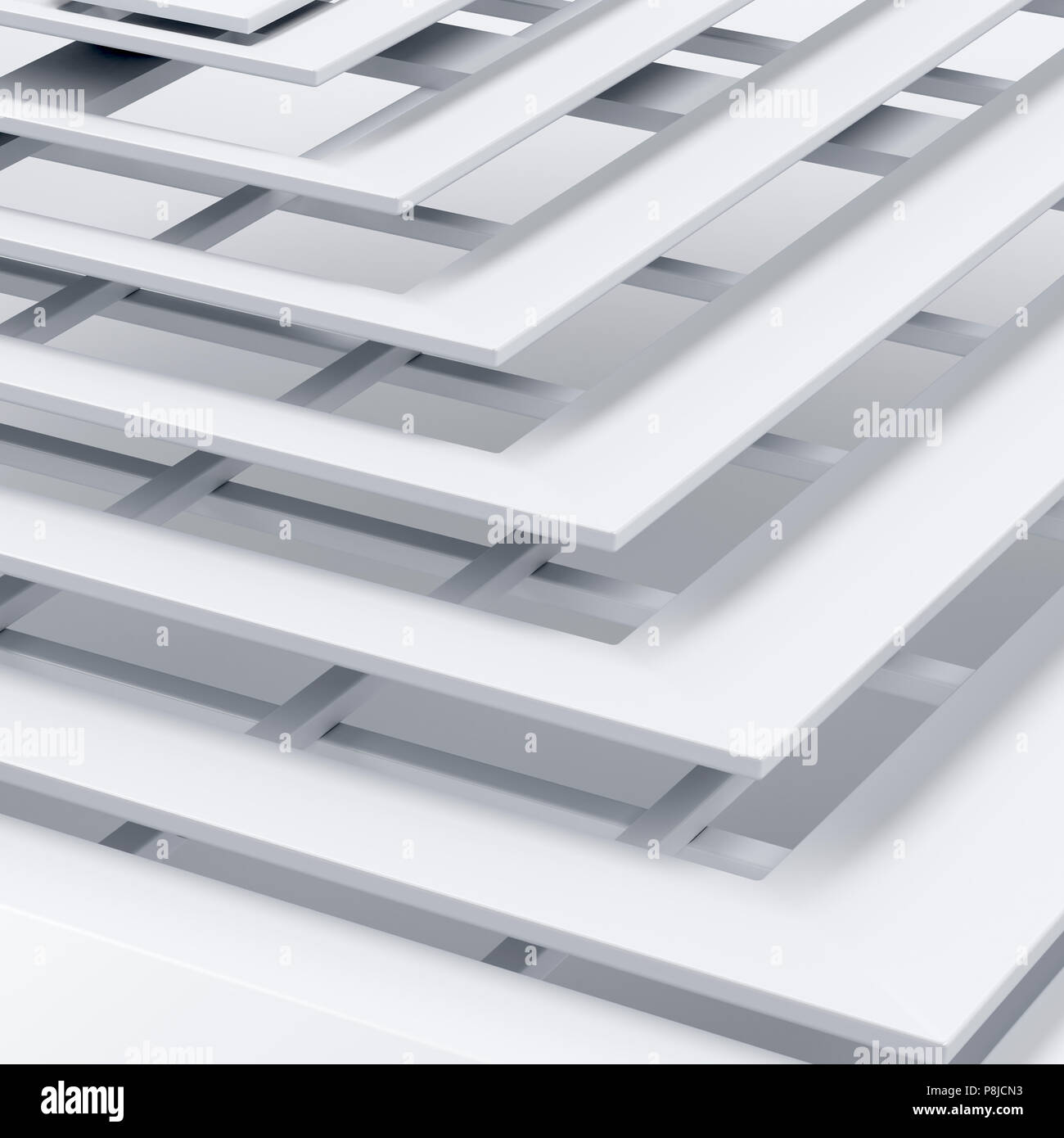 Abstract background with white square layers, 3D illustration Stock ...