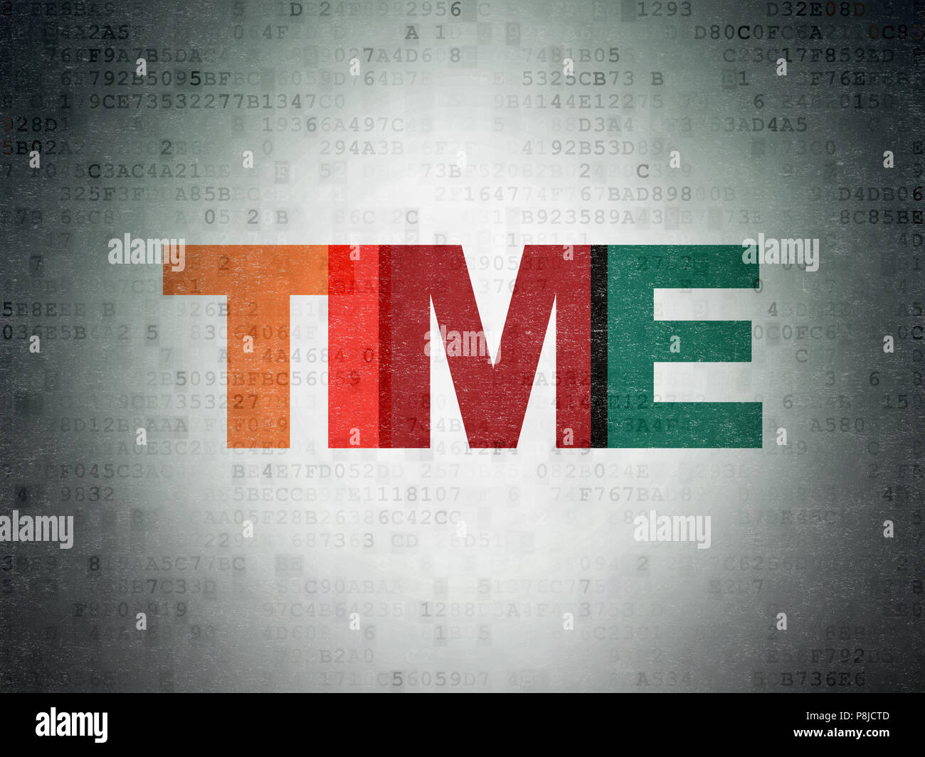 Time concept: Time on Digital Data Paper background Stock Photo - Alamy