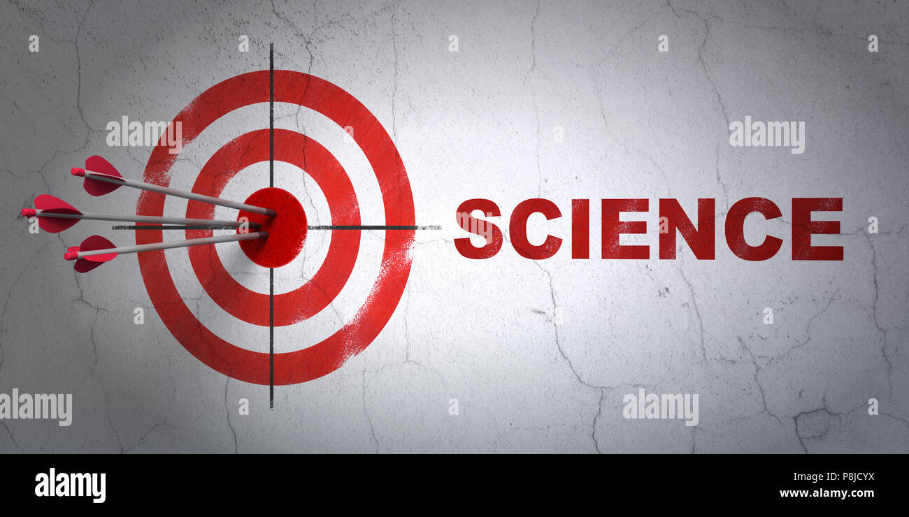 Science concept: target and Science on wall background Stock Photo - Alamy