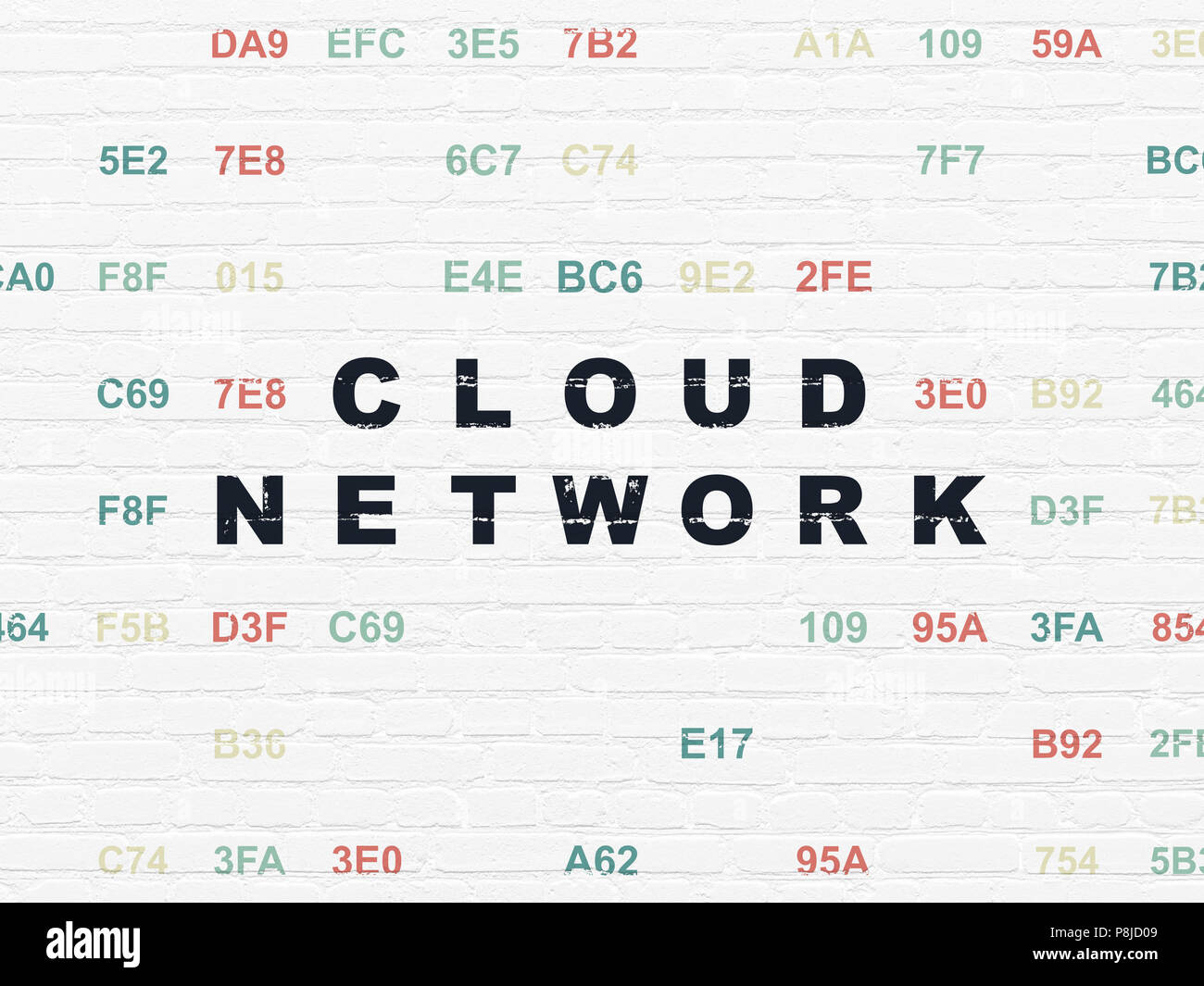 Cloud networking concept: Cloud Network on wall background Stock Photo ...