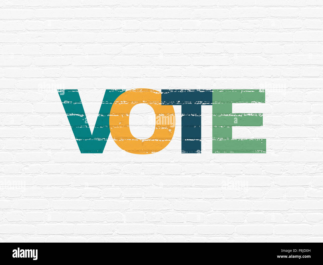 Politics concept: Vote on wall background Stock Photo - Alamy