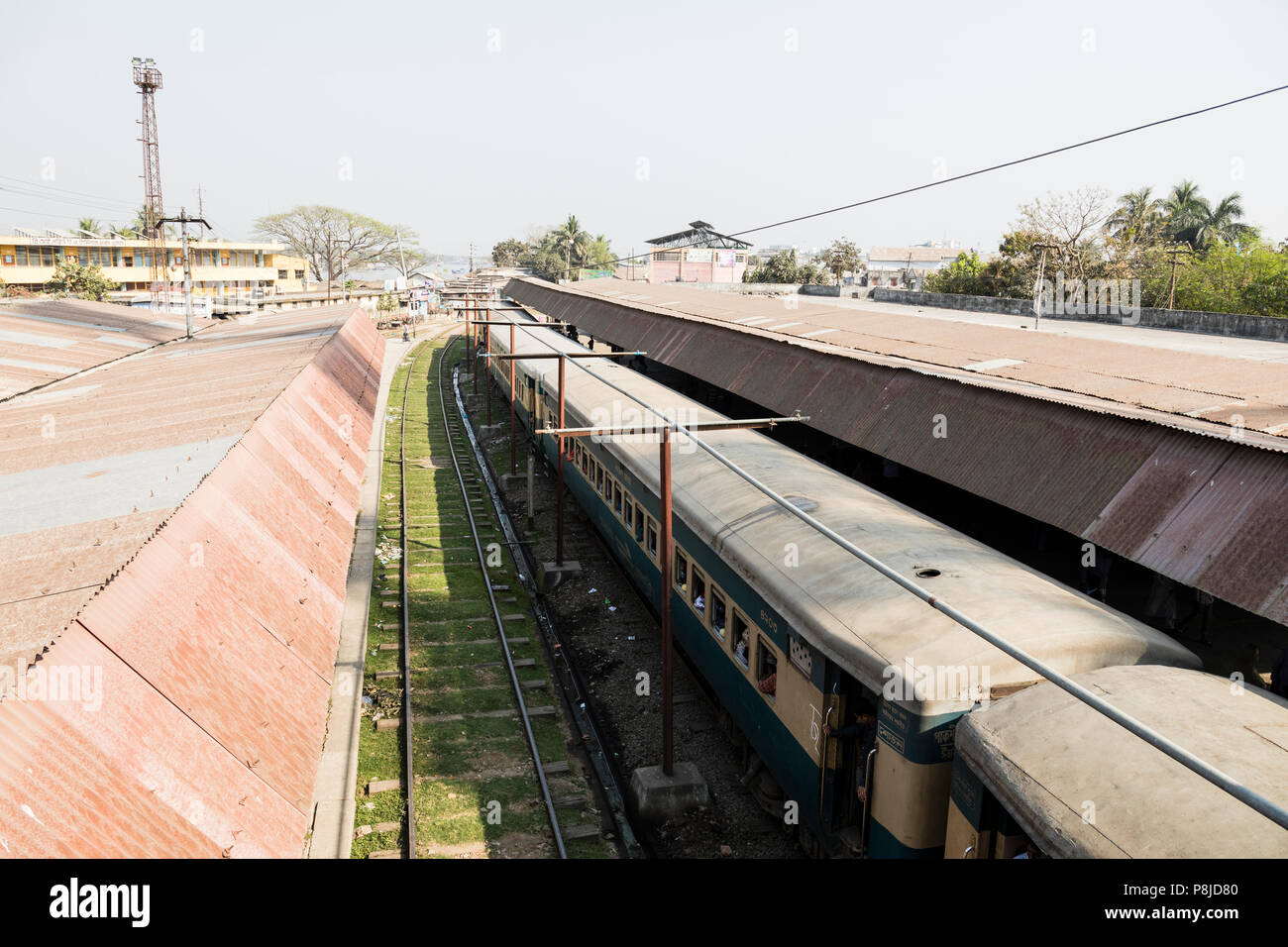 Khulna, Bangladesh, February 28 2017: View of the train station of ...