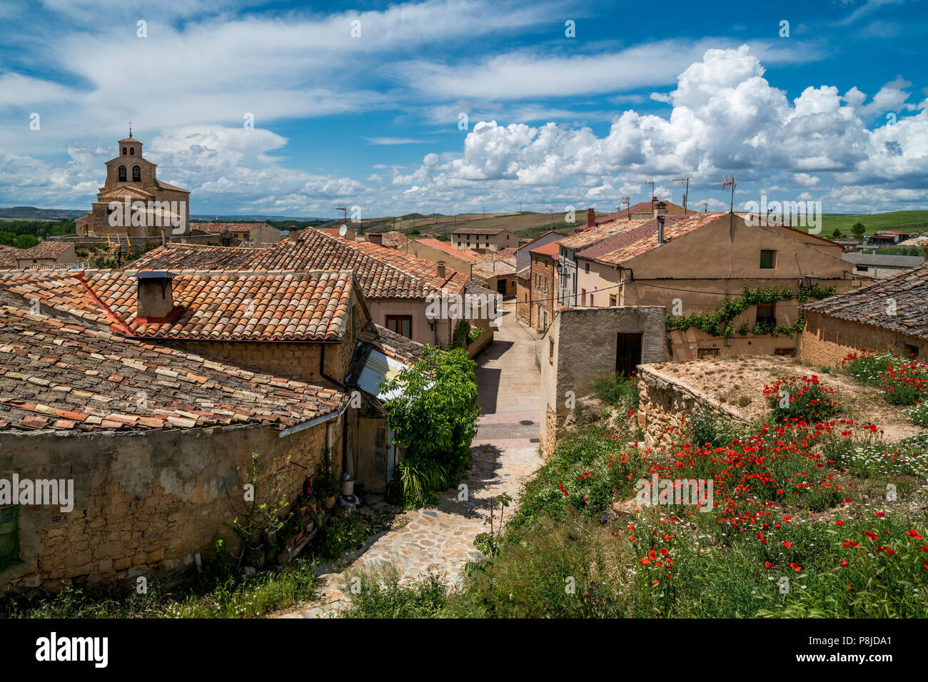 Small town San Esteban de Gormaz in provincia Soria, Castile-Leon ...