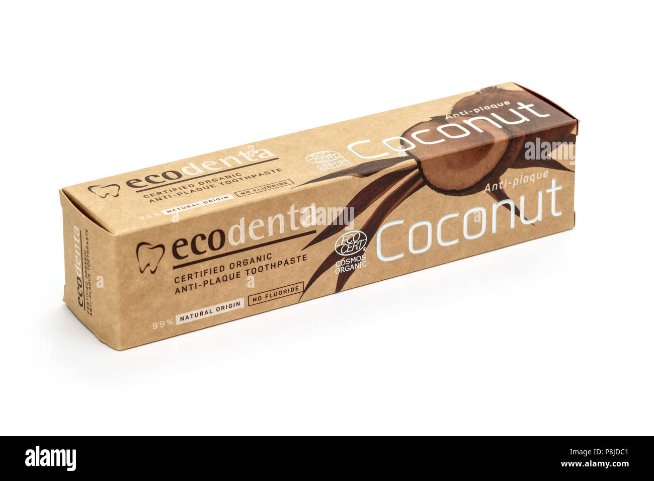 Certified organic anti-plaque Ecodenta toothpaste with natural coconut ...