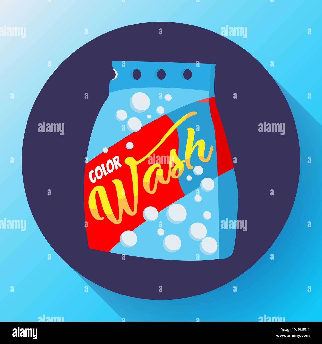 vector cartoon washing powder, laundry powder package design flat style ...