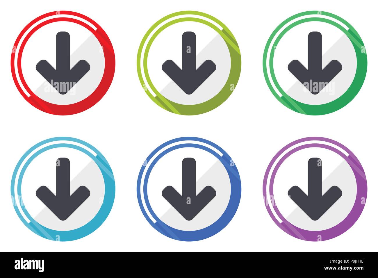 Download arrow vector icons, set of colorful flat design internet ...