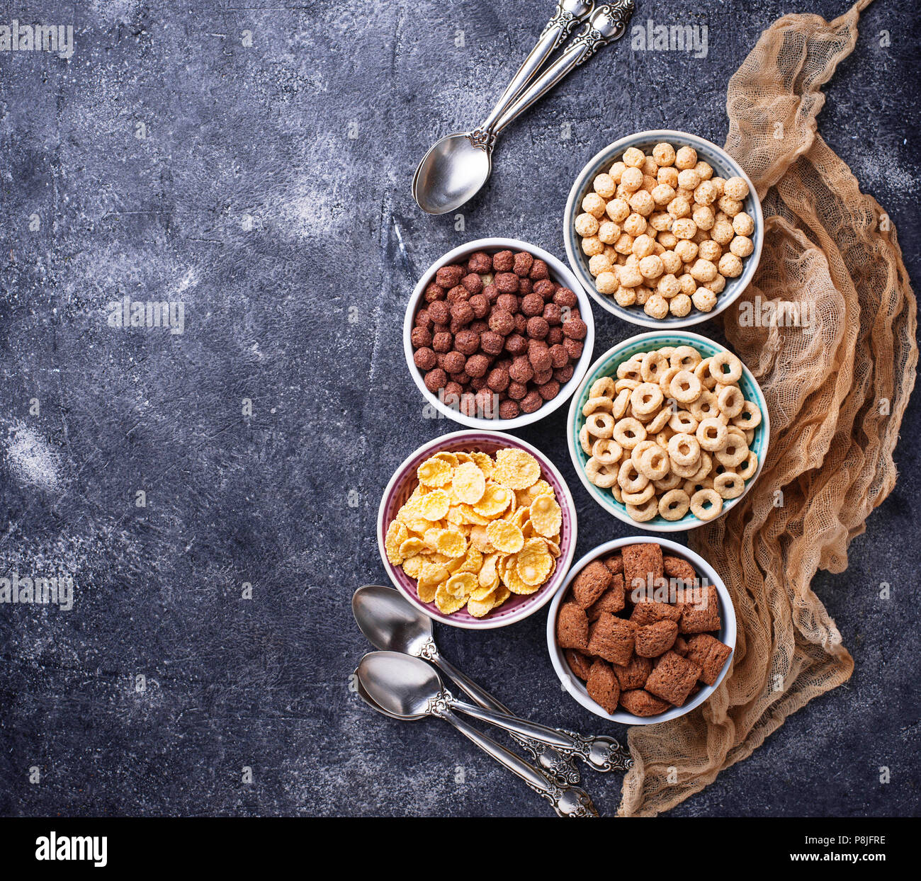 Colorful corn flakes hi-res stock photography and images - Alamy
