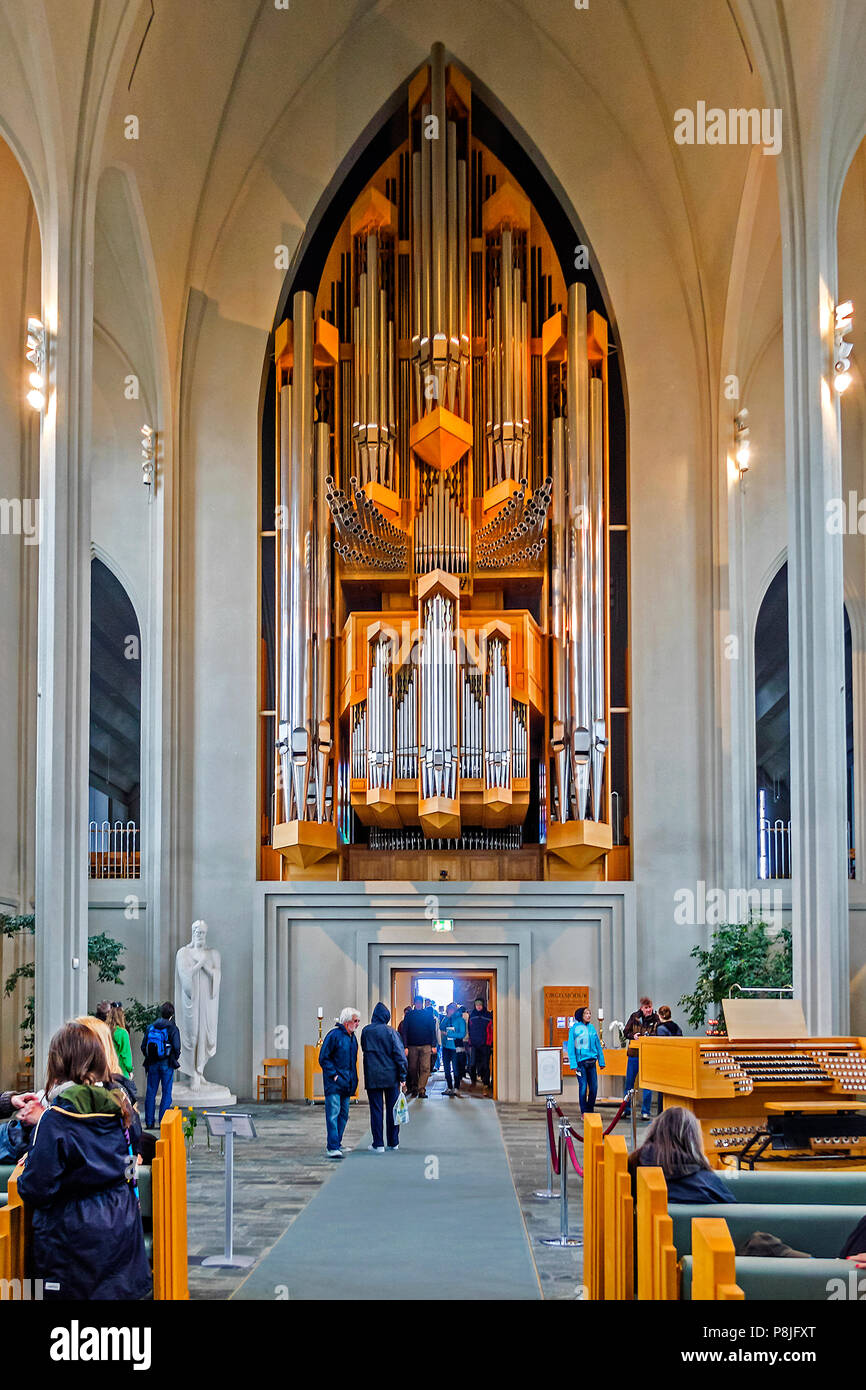 Hallgrimskirkja Cathedral Interior Reykjavik Iceland Stock Photo - Alamy