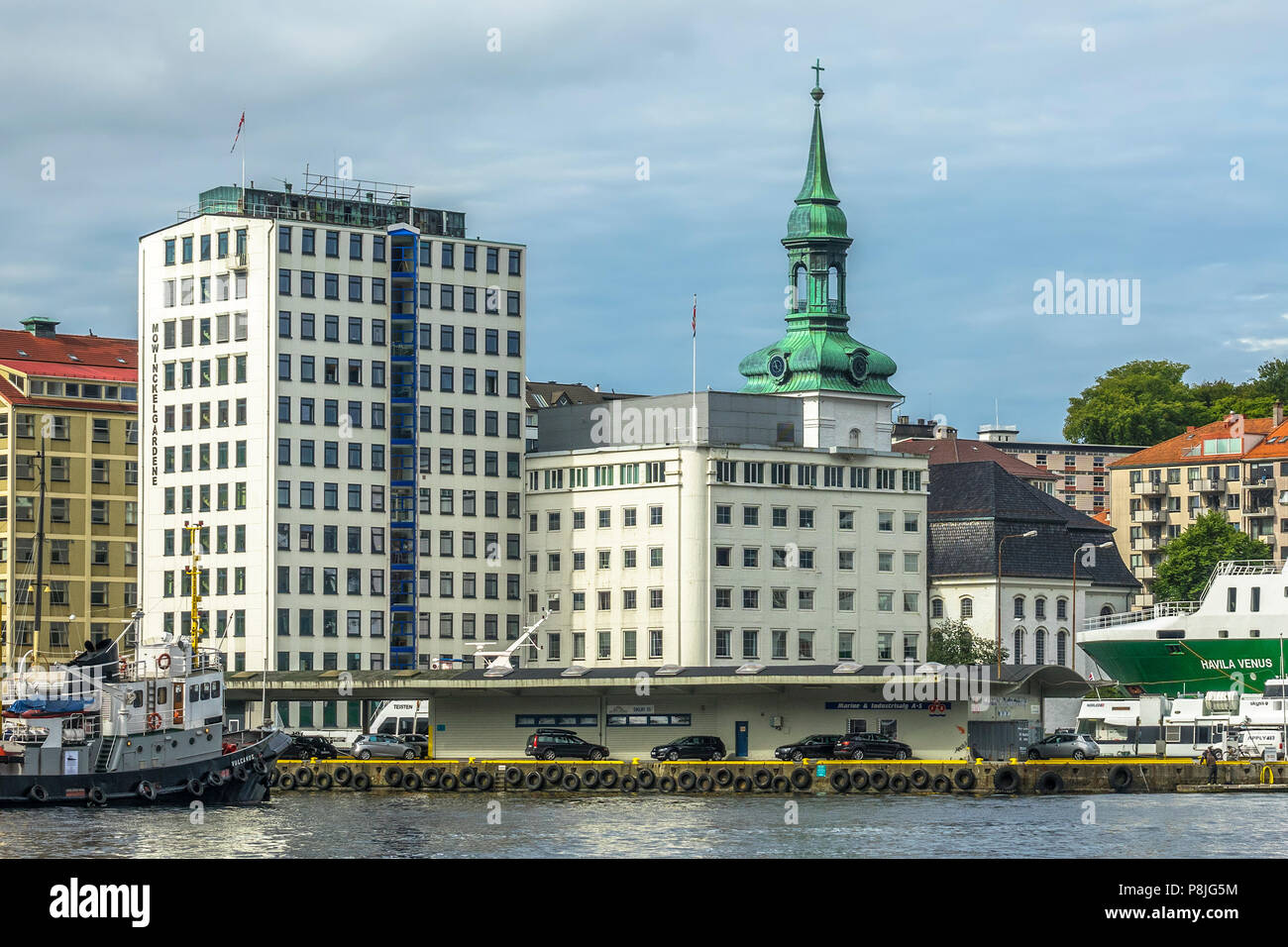 Spire Of Nykirken Church, Bergen, Norway Stock Photo - Alamy