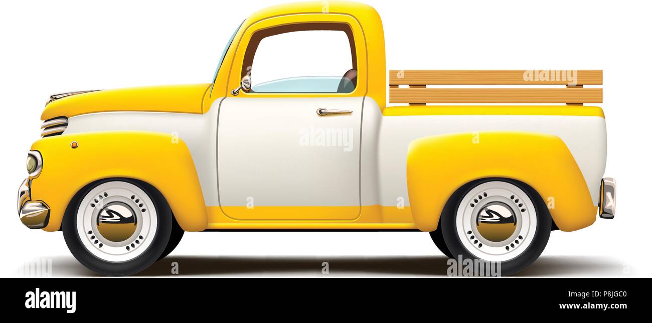 retro two color pickup Stock Vector Image & Art - Alamy