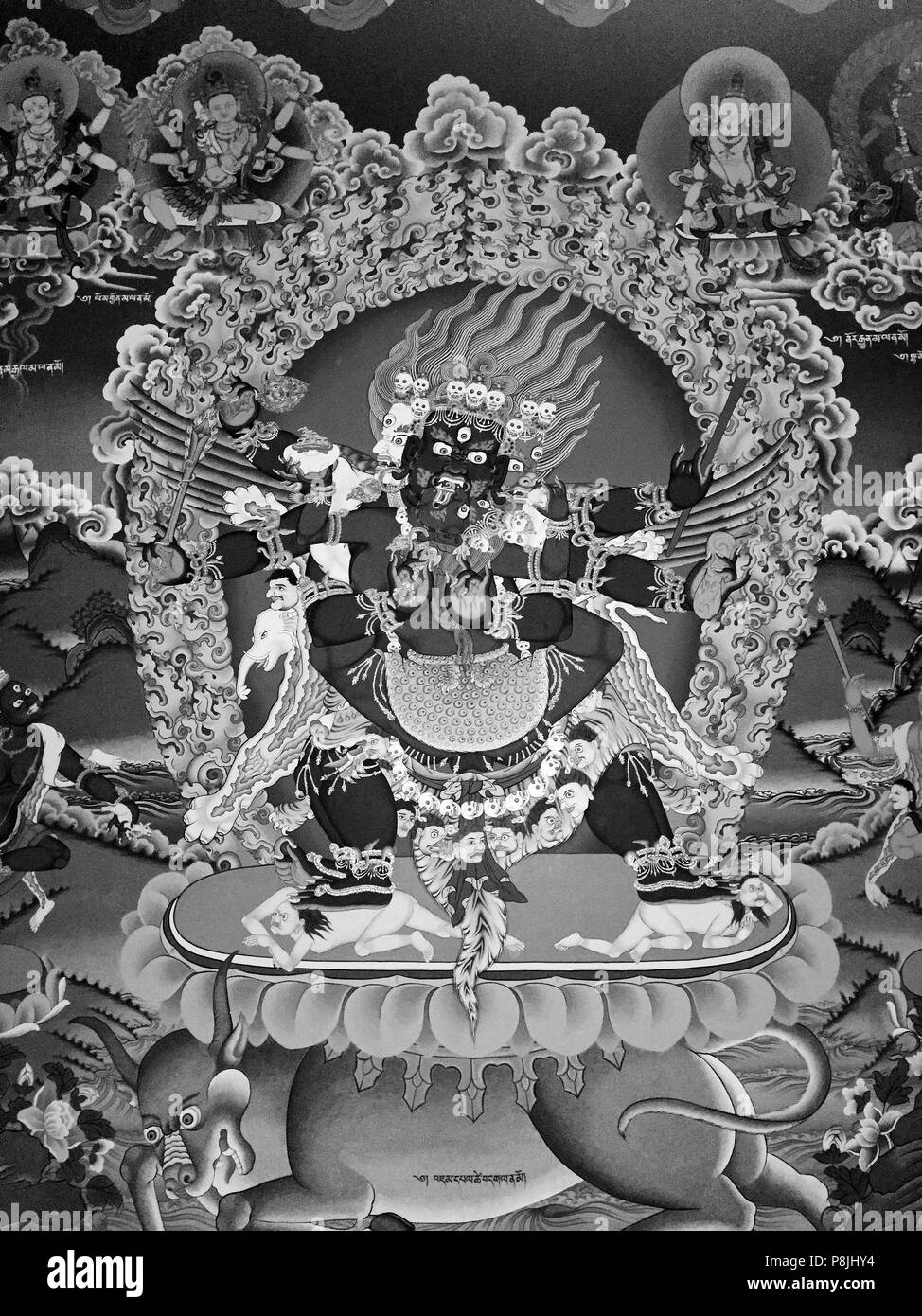 Tibetan buddhist deities mural painting hi-res stock photography and ...