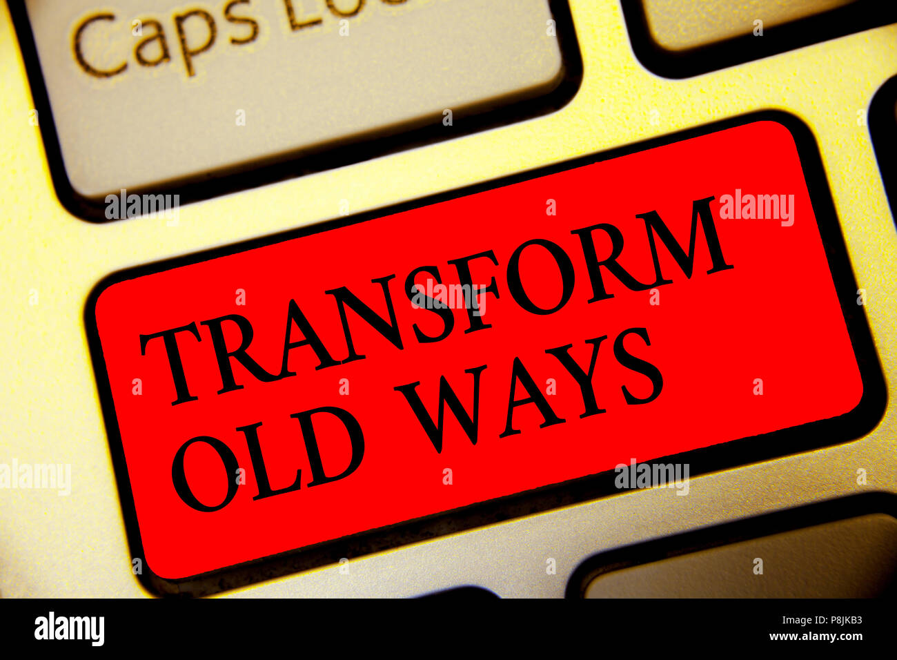 Conceptual hand writing showing Transform Old Ways. Business photo text ... Conceptual hand writing showing Transform Old Ways. Business photo text ...