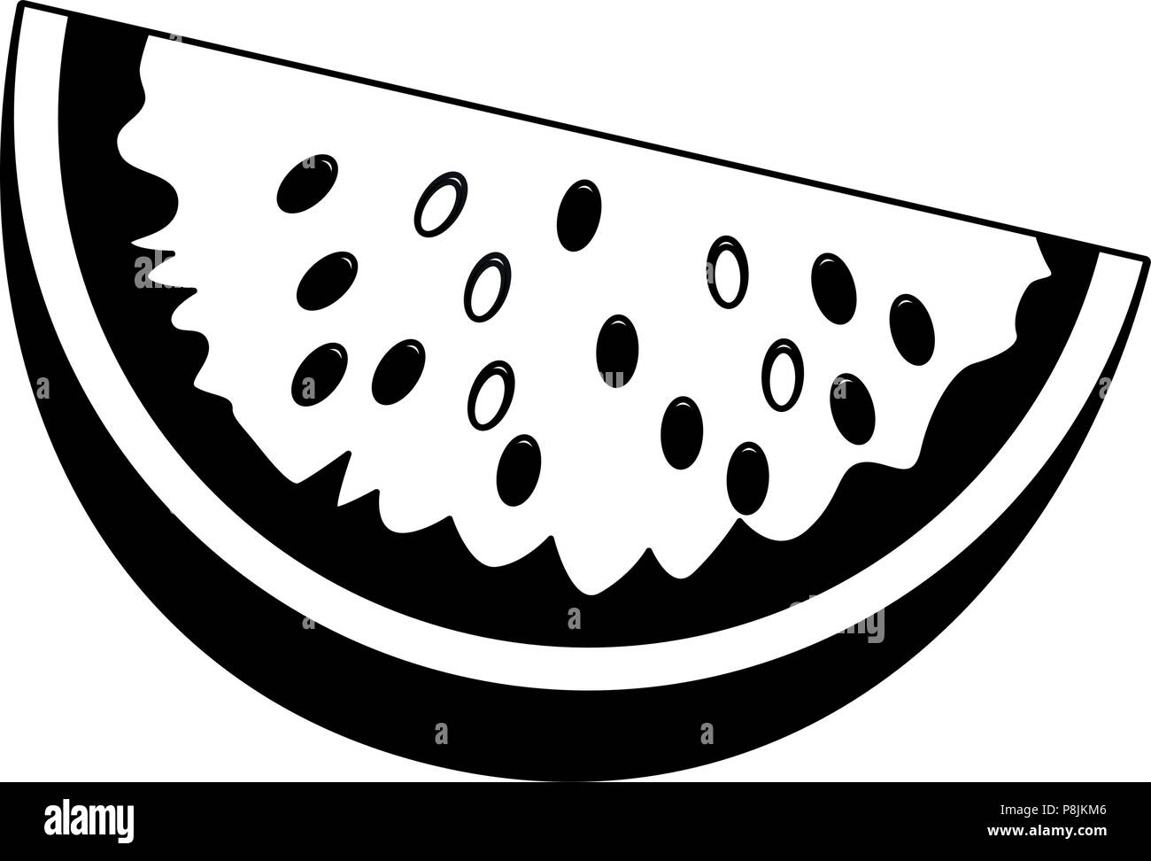Watermelon fruit isolated black and white Stock Vector Image & Art - Alamy