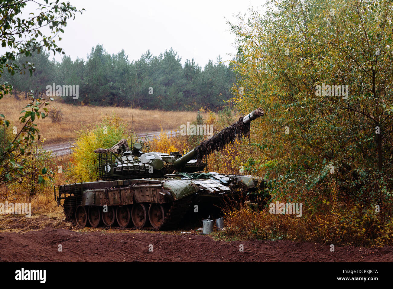 tank in a real war on donbass Stock Photo - Alamy