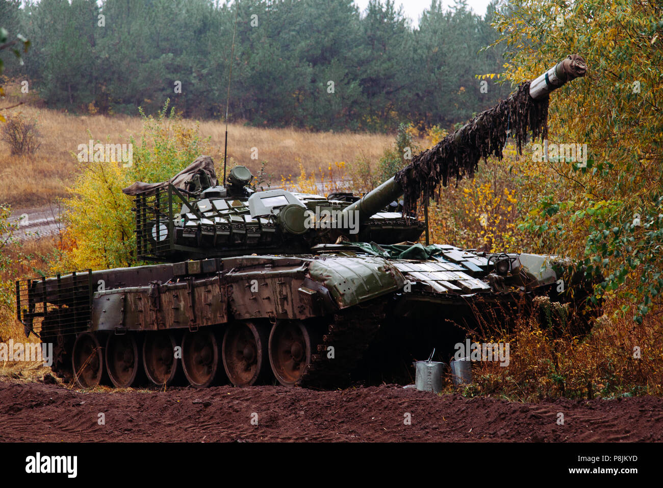 tank in a real war on donbass Stock Photo - Alamy