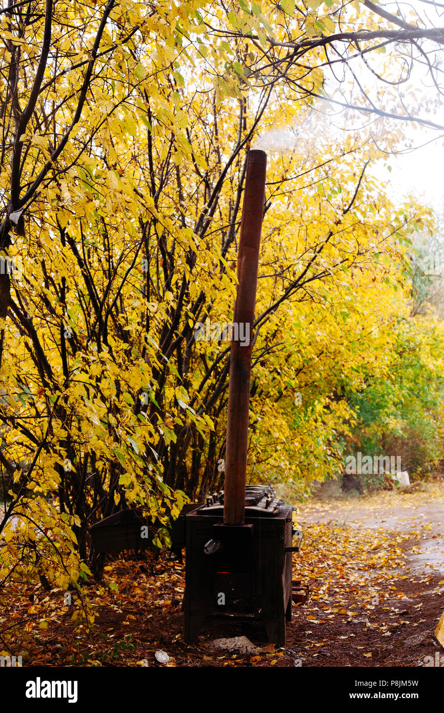 cooker for cooking in the field Stock Photo - Alamy