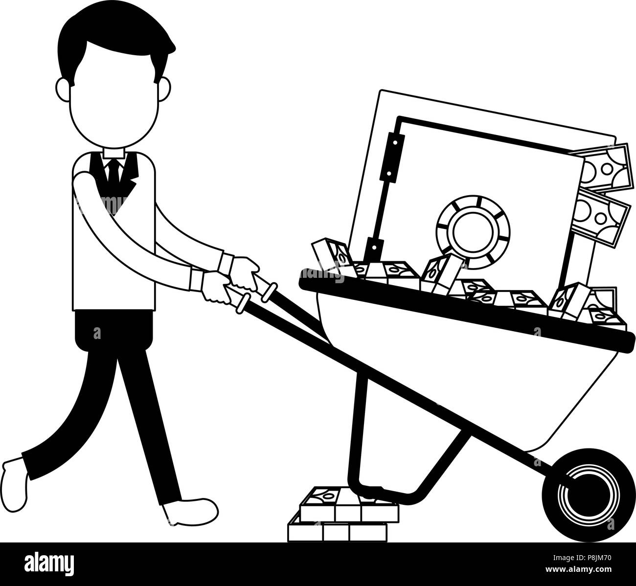 Human wheelbarrow Stock Vector Images - Alamy