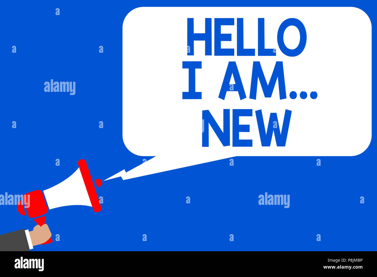 Word writing text Hello I Am... New. Business concept for Introduce ...