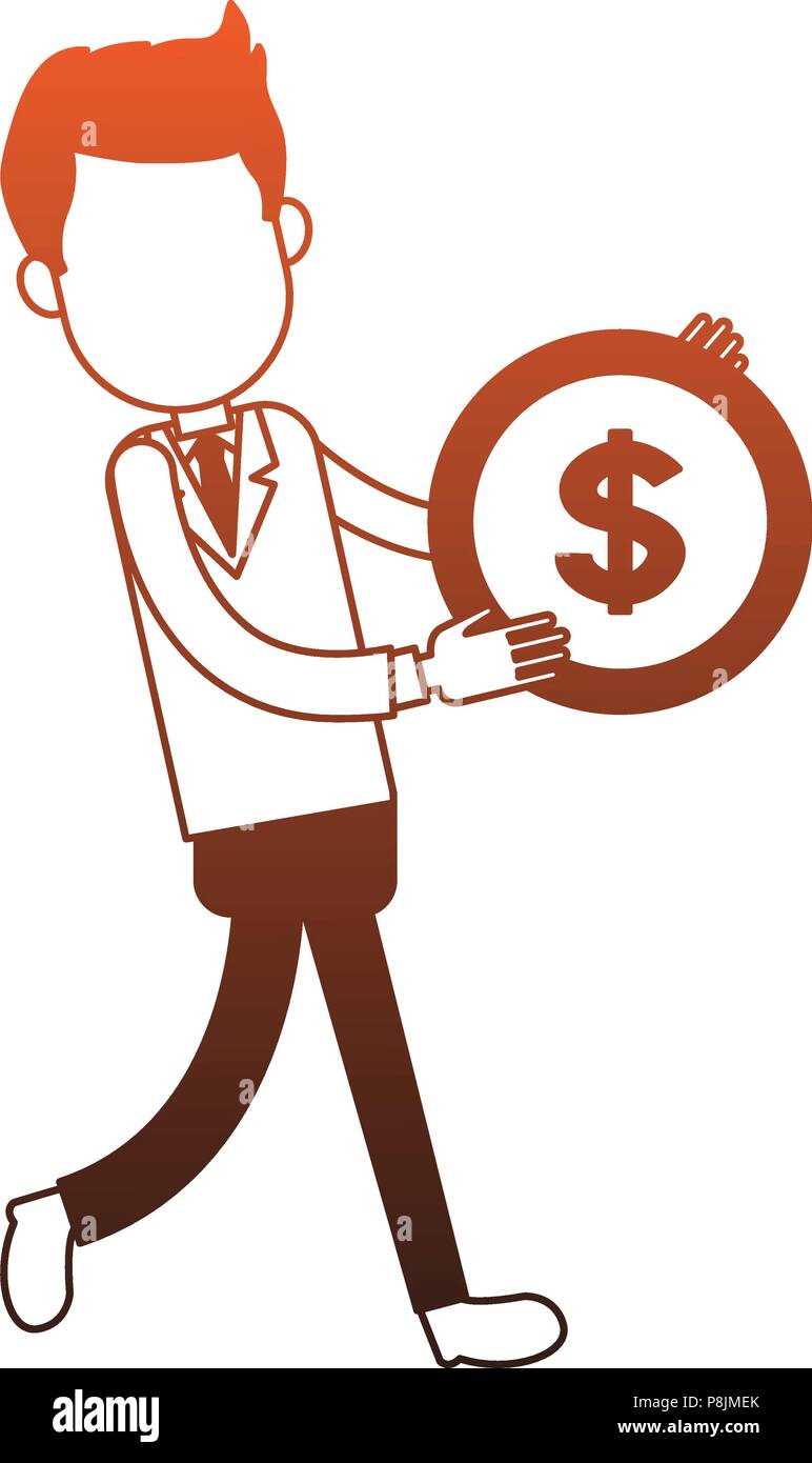 Businessman holding coin faceless red lines Stock Vector Image & Art ...