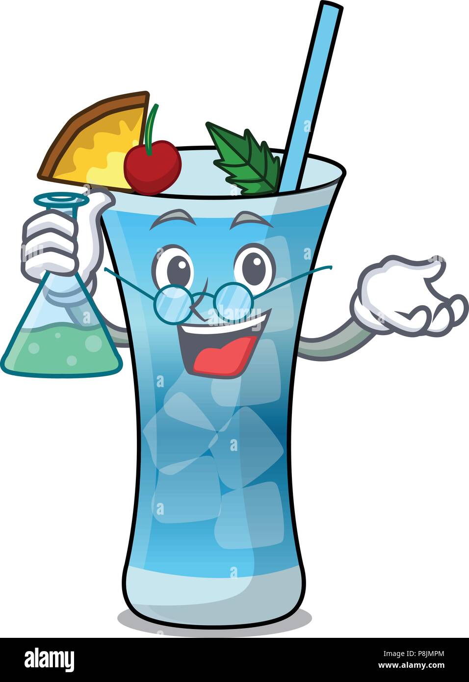 Professor blue hawaii character cartoon Stock Vector Image & Art - Alamy