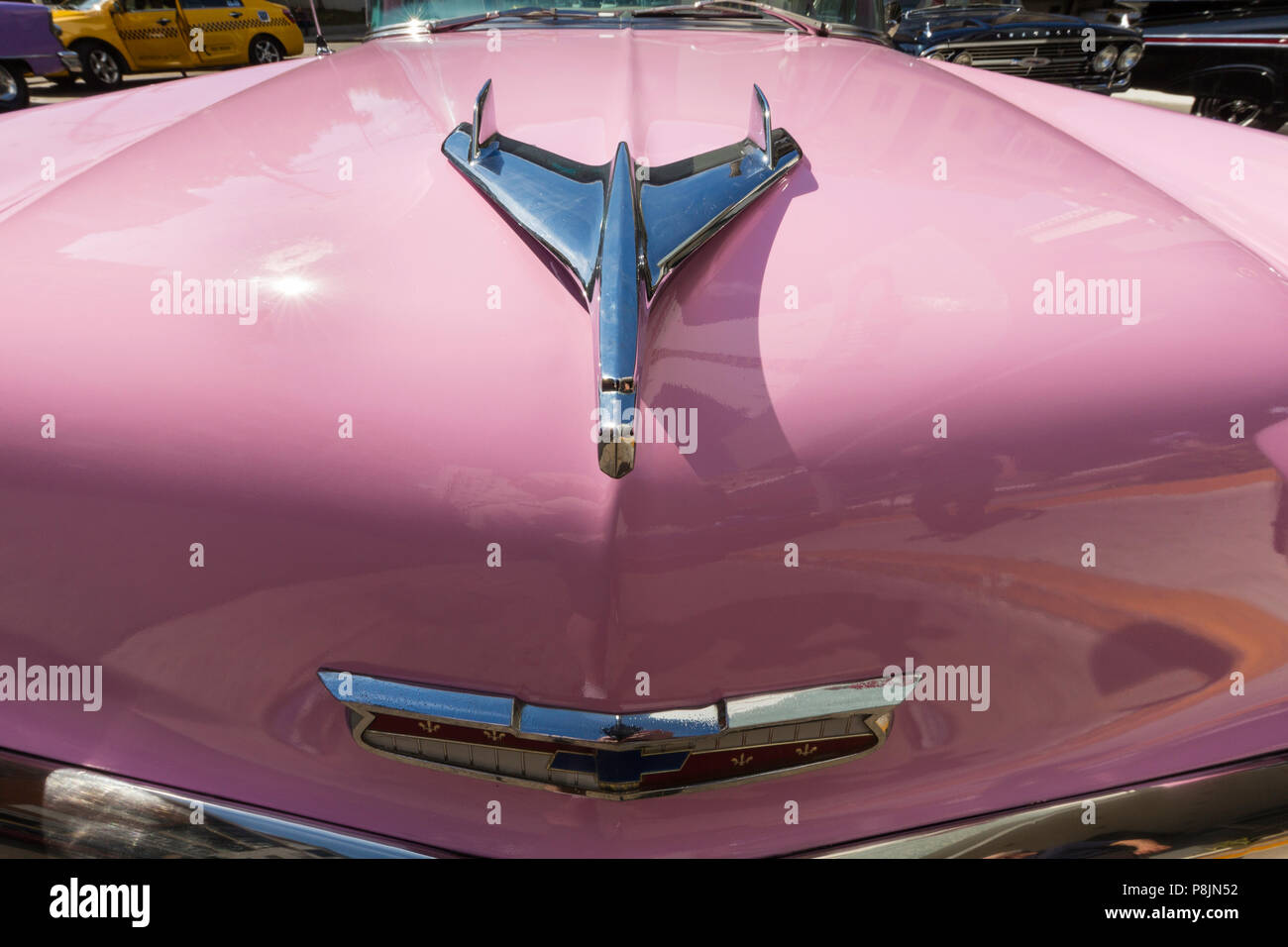 Classic American car being used as a taxi, locally known as almendrones ...