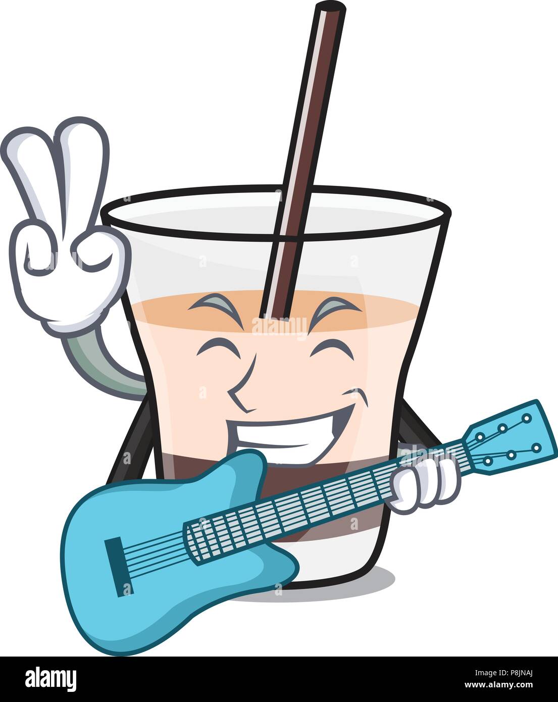 With guitar white russian mascot cartoon Stock Vector Image & Art - Alamy