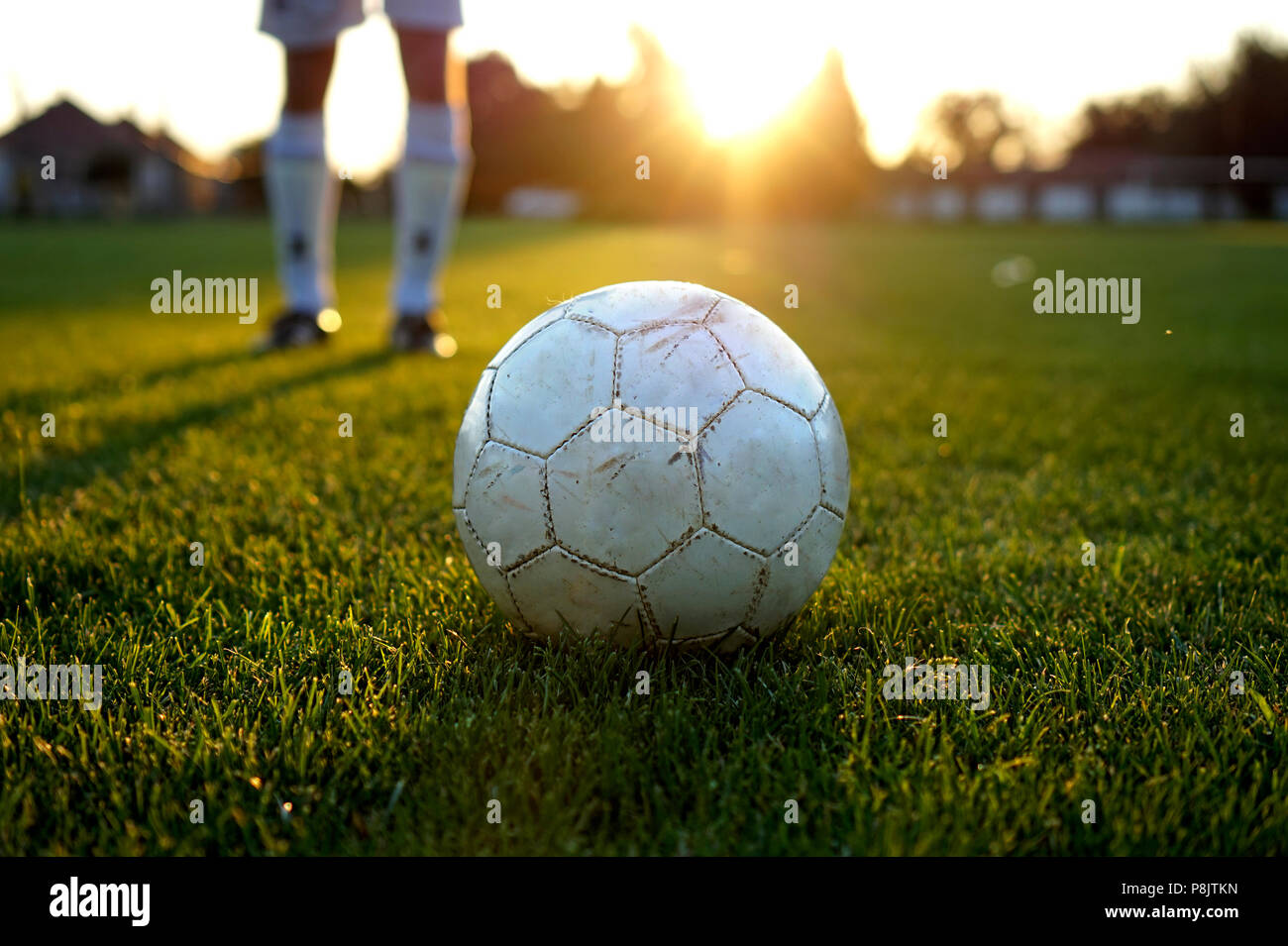 Person about to kick a ball hi-res stock photography and images - Alamy