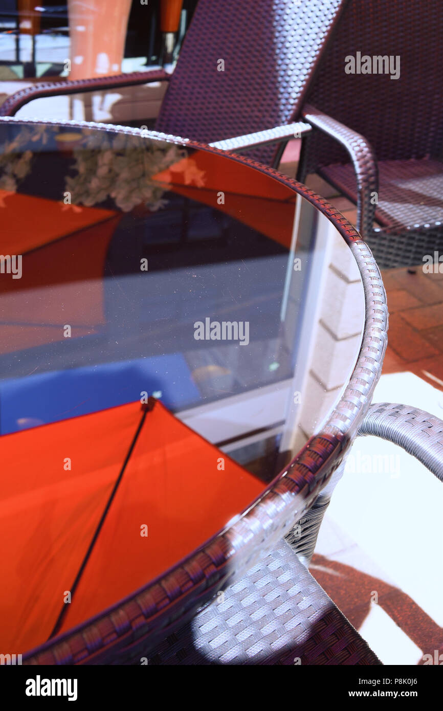 Summer cafe with reflection Stock Photo - Alamy