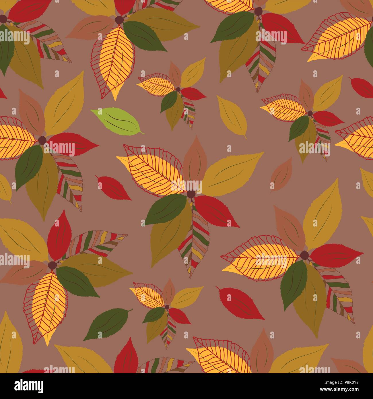 Abstract seamless background of autumn leaves Stock Vector Image & Art ...