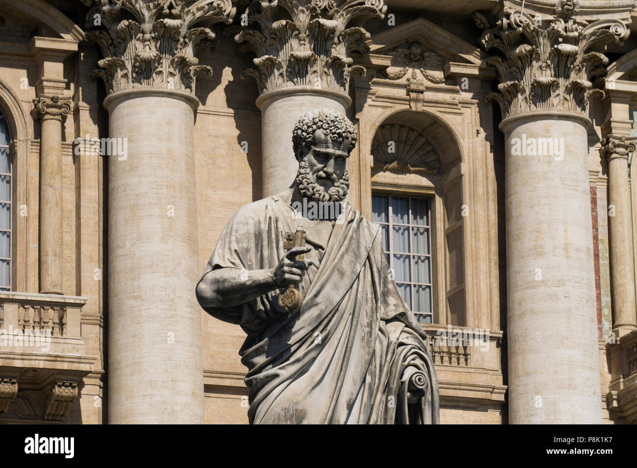 Statue of St Peter outside St Peter's basilica in Vatican City Stock ...